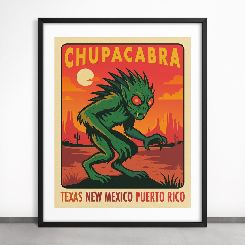 Cryptid Chupacabra Poster - Etsy