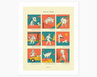 AMERICAN CRYPTIDS giclée Fine Art Print or Photo Paper Print | Etsy