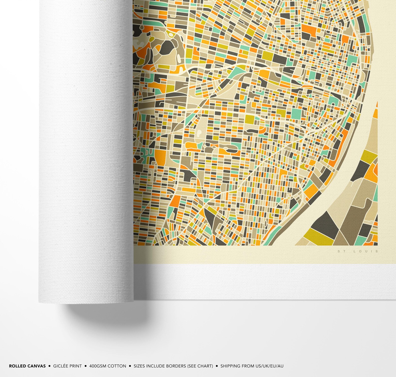 ST LOUIS MAP (giclée Fine Art Print) Minimalist City Street Map (series ...