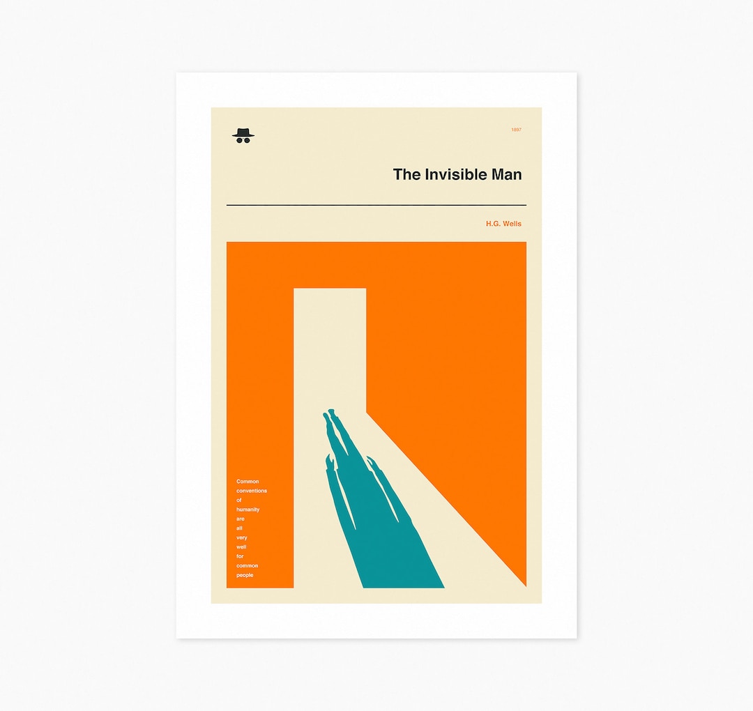 THE INVISIBLE MAN giclée Fine Art Print Minimalist Book Cover 8x10 ...