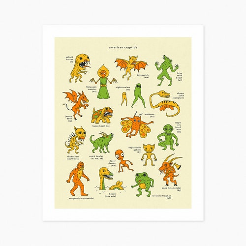 AMERICAN CRYPTIDS giclée Fine Art Print or Photo Paper Print - Etsy
