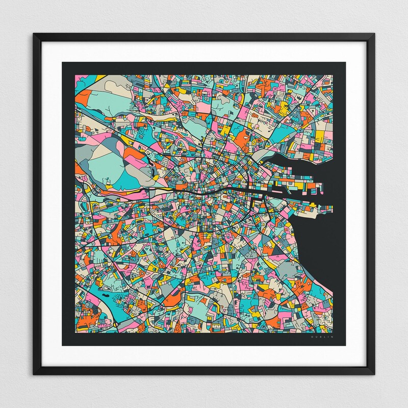 Dublin City Print, Street Map Art - Etsy