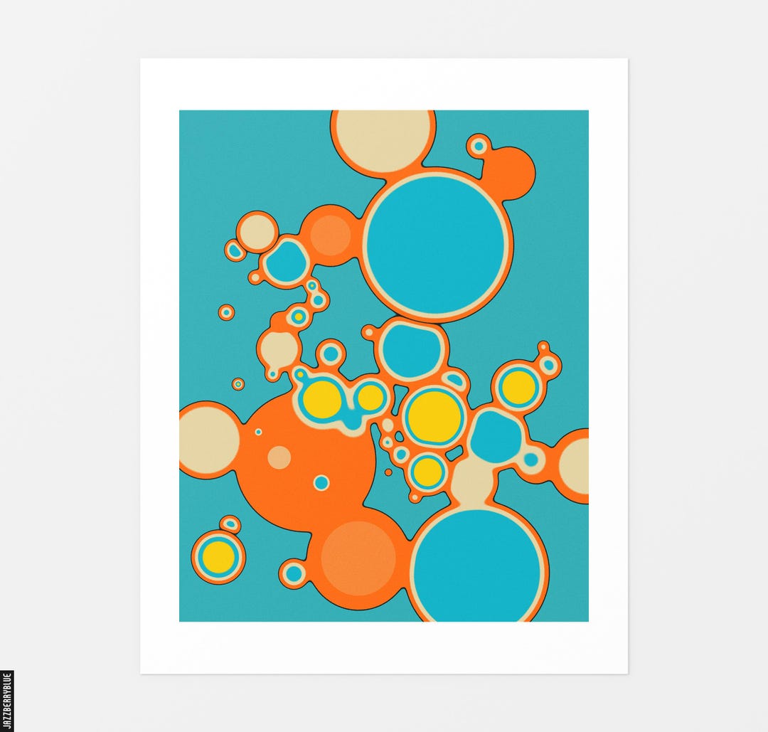 INTERACTION 1 giclée Fine Art Print Colorful Psychedelic Abstract ...