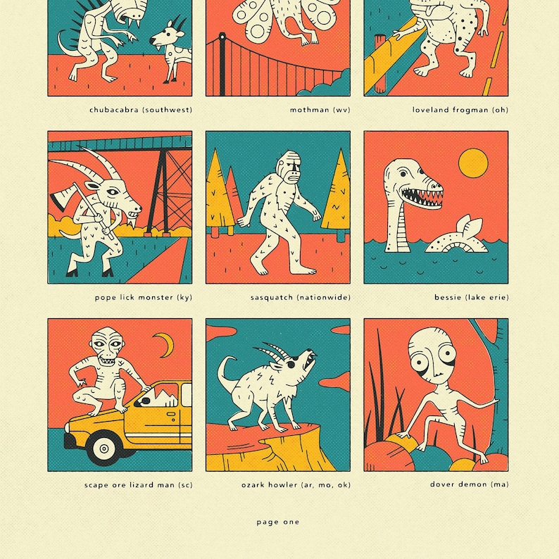 2 Cryptozoology Prints giclée Fine Art Prints & Rolled - Etsy