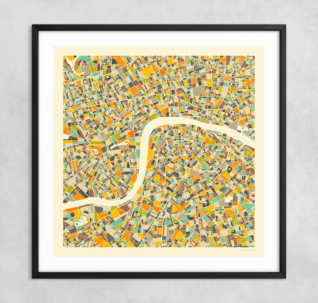 LONDON MAP (giclée Fine Art Print on Paper or Canvas) Minimalist City ...