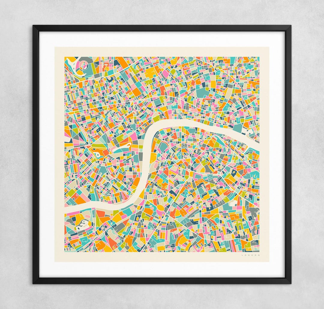 LONDON MAP (giclée Fine Art Print on Paper or Canvas) Modern City ...