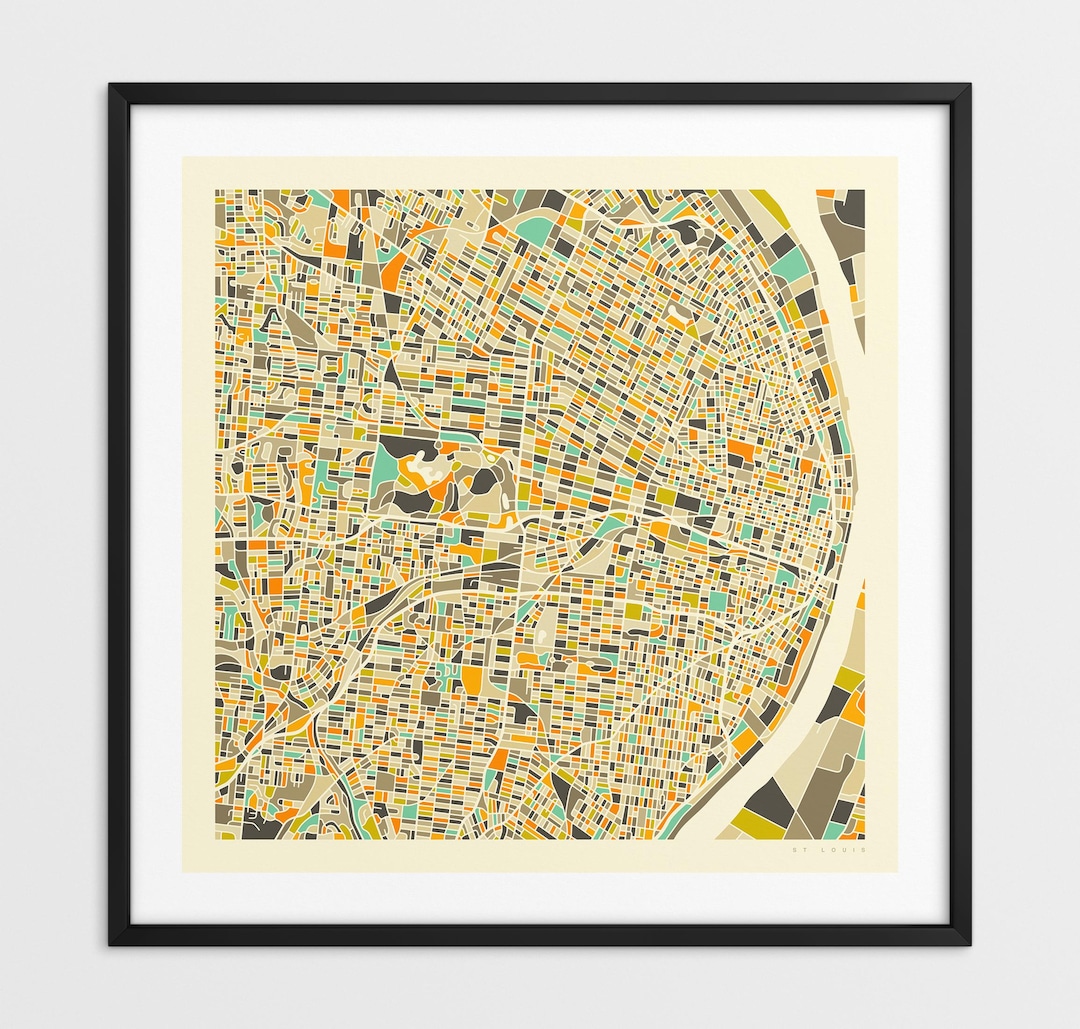 ST LOUIS MAP (giclée Fine Art Print) Minimalist City Street Map (series ...