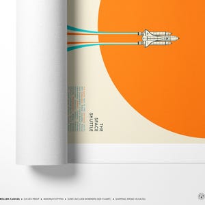 SPACE SHUTTLE giclée Fine Art Print Minimalist NASA Pop Art 8x10 12x16 ...