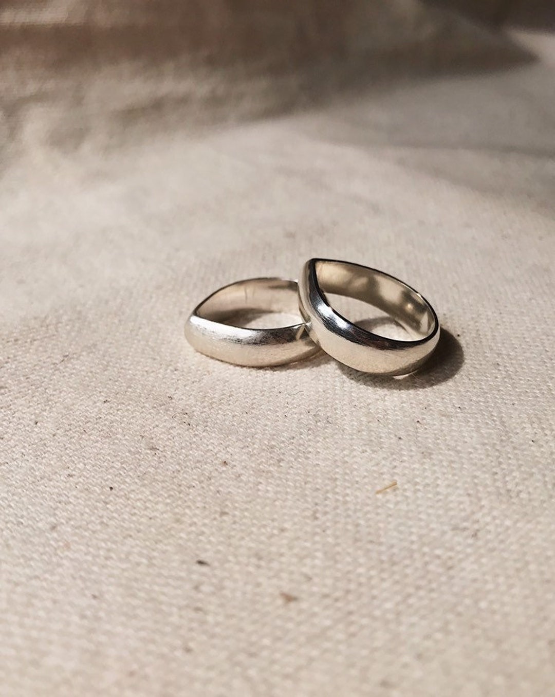 Custom Wide Half Round Raindrop Ring Handmade in Sterling Silver ...