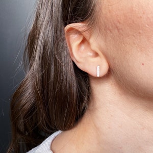 Short Terrain Bar Studs | Minimal, Versatile Post Back Earrings Full of ...