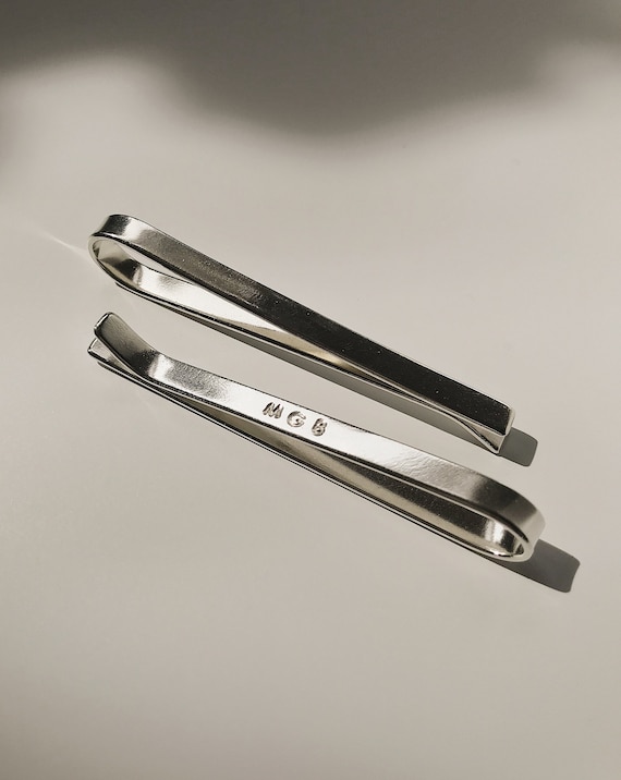 Personalized Sterling Silver Tie Bar. Handmade & Custom - Etsy