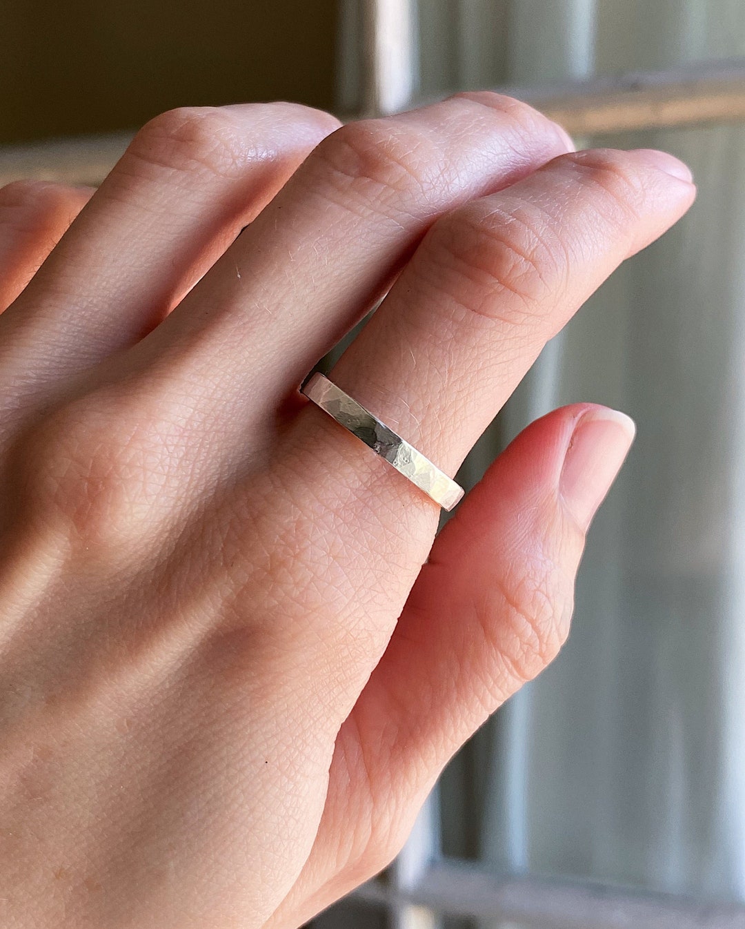 Custom Planished Band Ring Handmade in Sterling Silver or 14k Gold ...