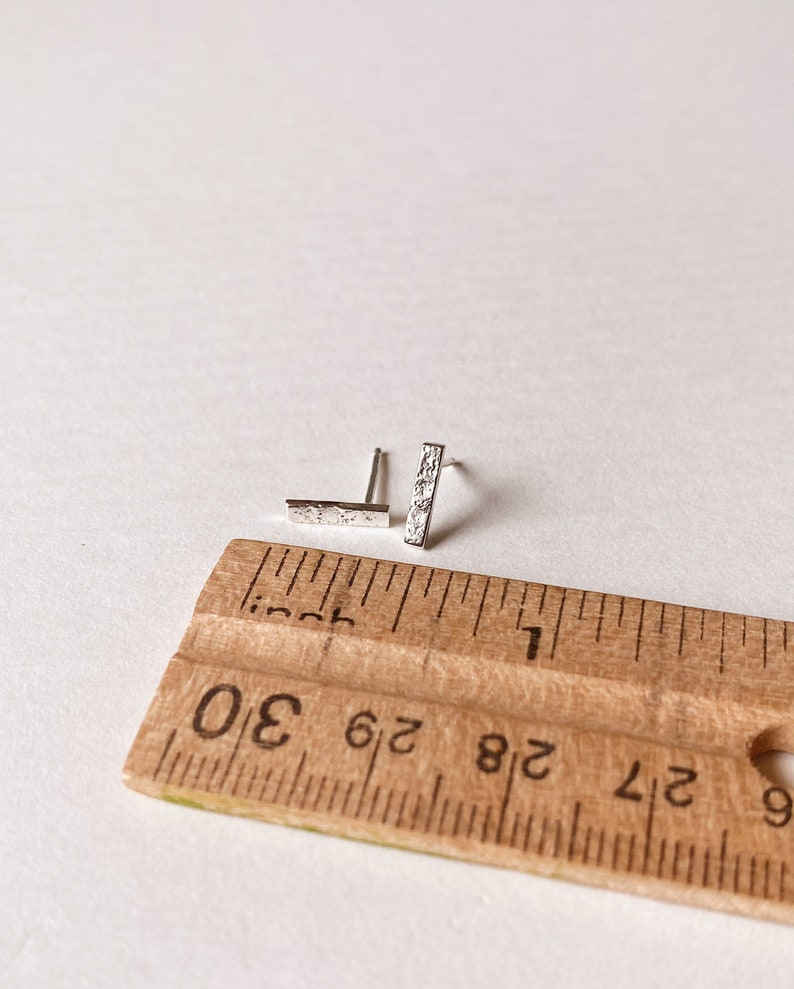 Short Terrain Bar Studs | Minimal, Versatile Post Back Earrings Full of ...