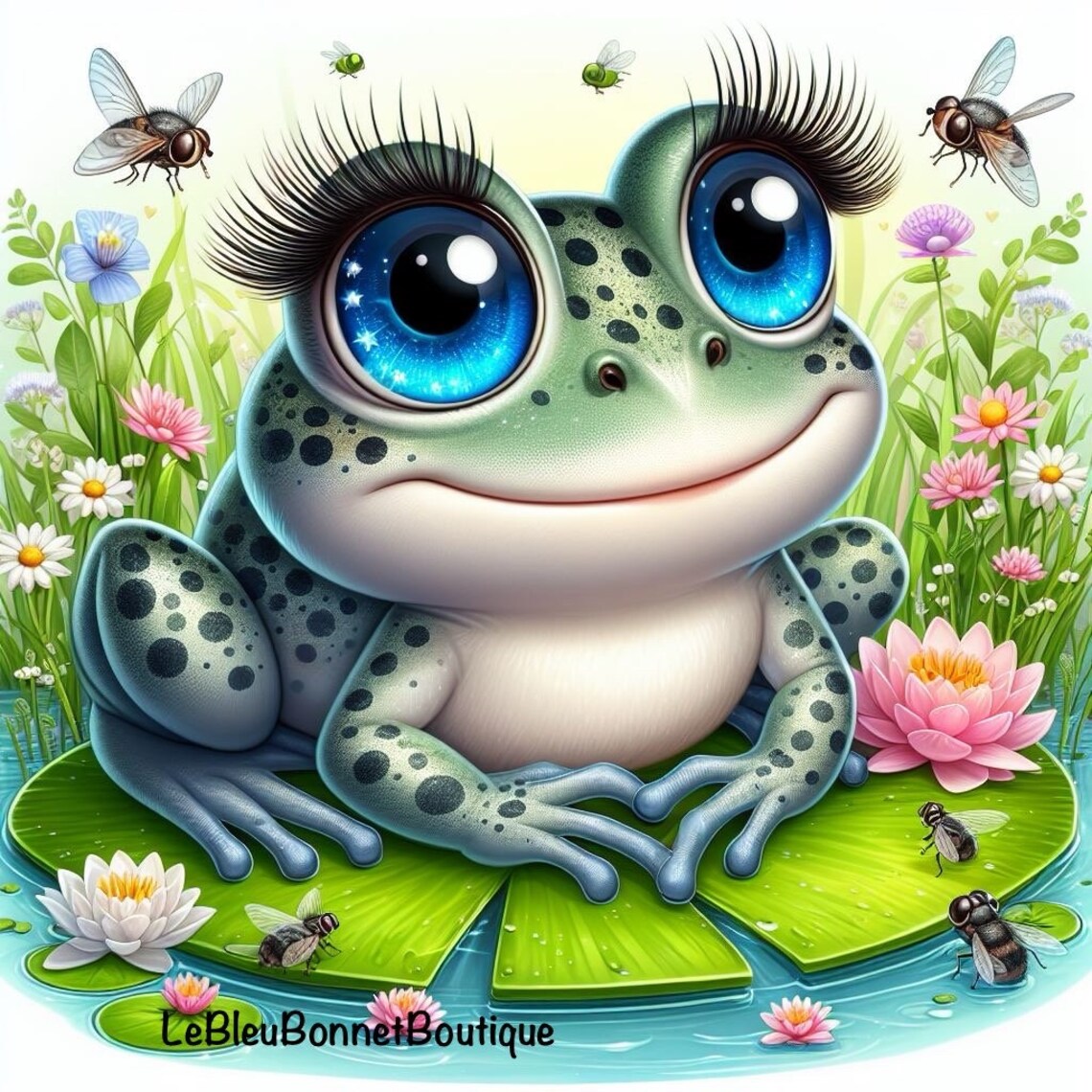 Cute Little Frogs on a Lilly Pad - Etsy