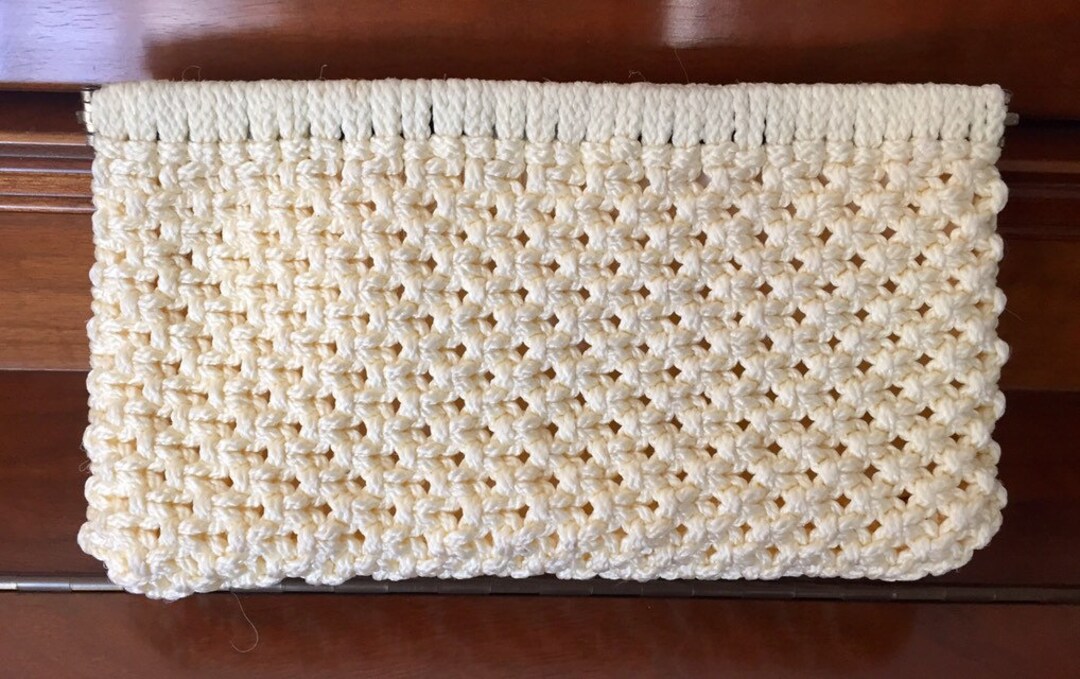 Vintage Cream Colored Crotcheted Clutch Handbag - Etsy