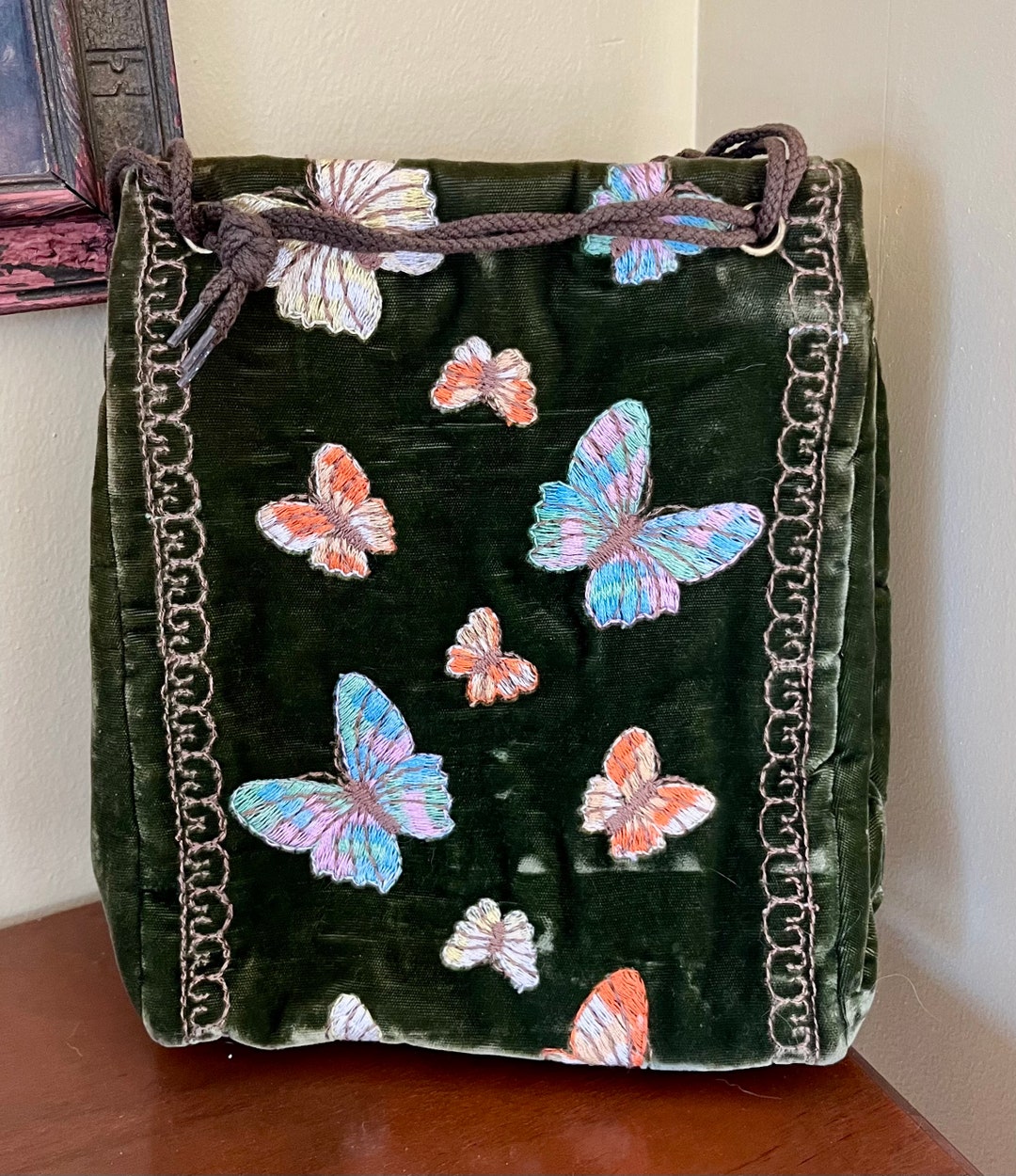 Vintage Lesco Lona Velvet Butterfly Handbag - Etsy