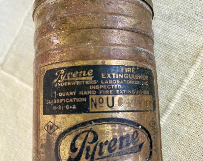 Vintage Brass Pyrene Fire Extinguisher - Etsy