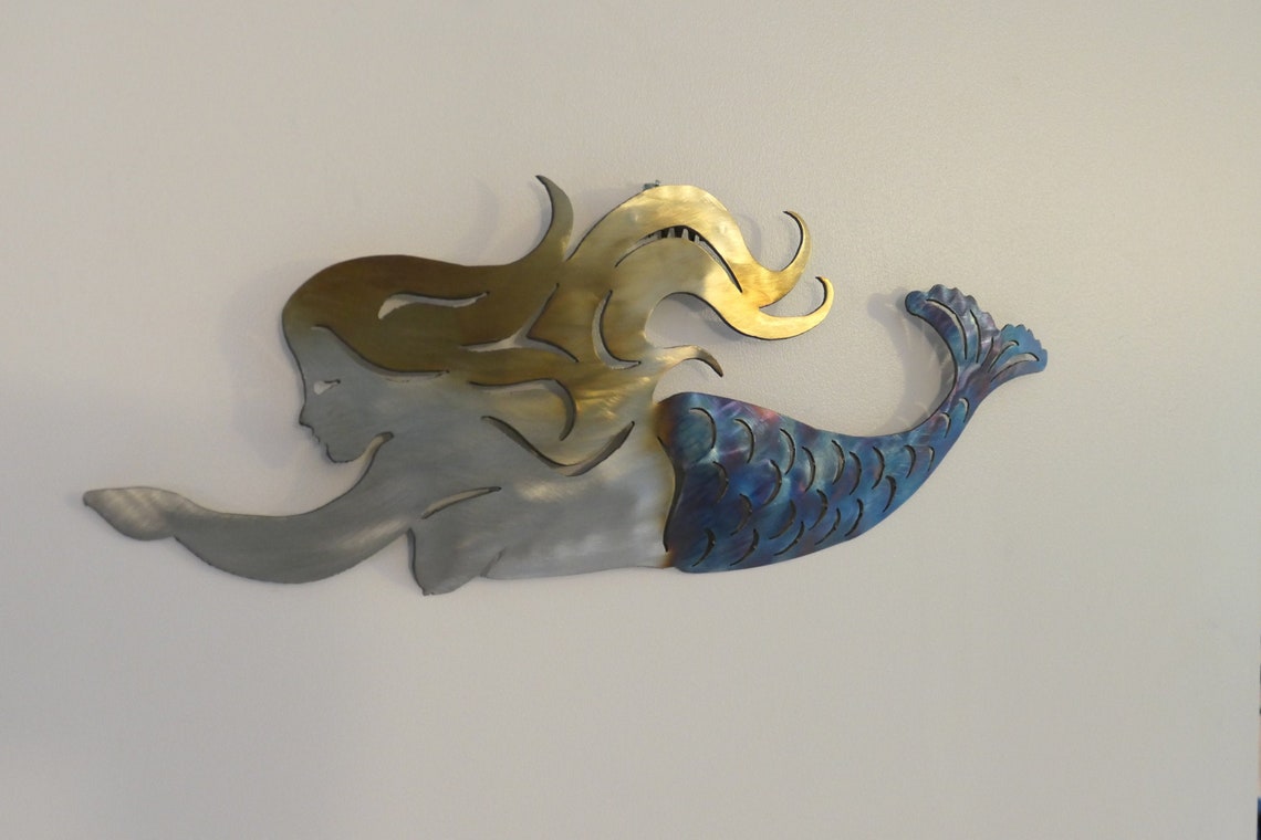 Mermaid Stainless Steel Wall Metal Art. | Etsy
