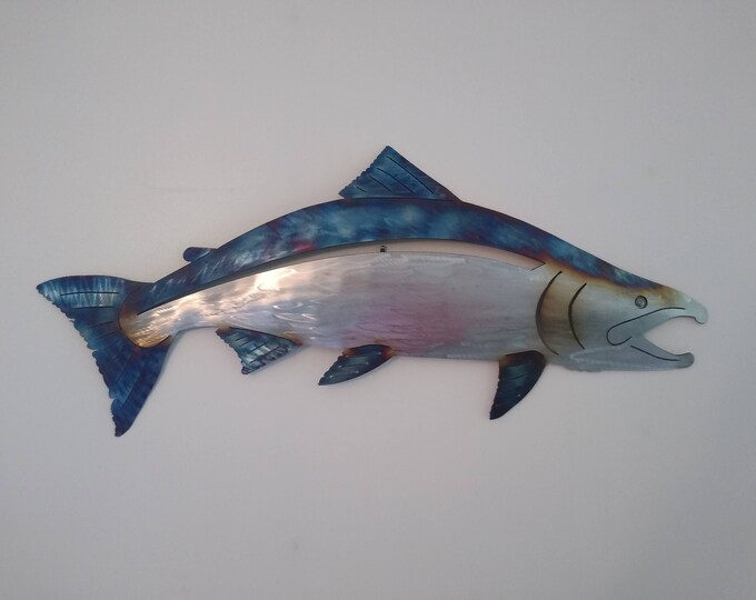 Salmon Wall Metal Art- Large - Etsy