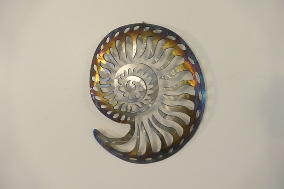 Nautilus/ammonite Shell Wall Metal Art medium | Etsy