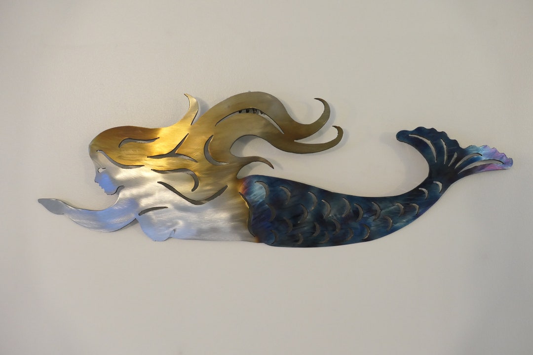 Mermaid Stainless Steel Wall Metal Art. - Etsy