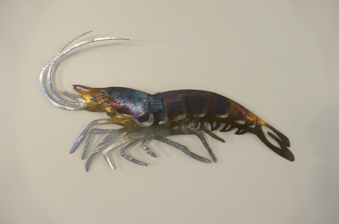 Shrimp Wall Metal Art large - Etsy