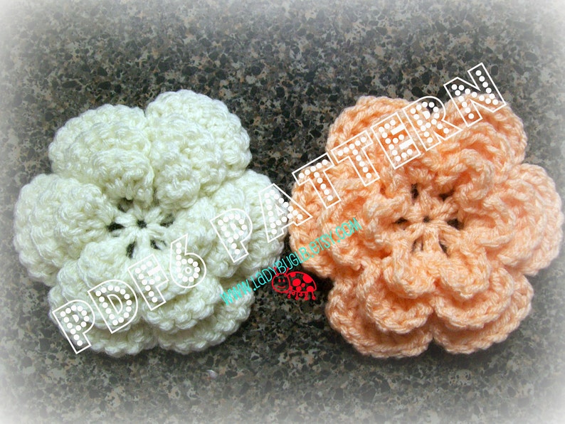 Super Easy Crochet Flower Pattern - 2 Designs - 1 Pattern - PDF6 ...