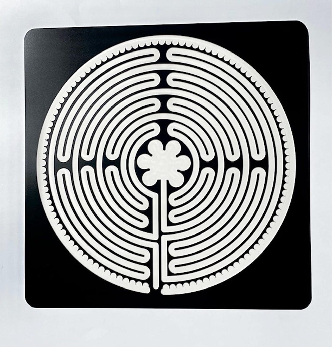 CHARTRES 12" Acrylic Labyrinth, Big Foot CHARTRES Labyrinth, Finger ...