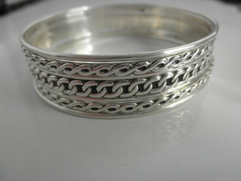 Set Of 5 Sterling Silver Bangle Bracelets Etsy