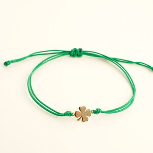 Lucky Clover Cord Bracelet - Gold Clover - Silver Clover - Rose Gold ...