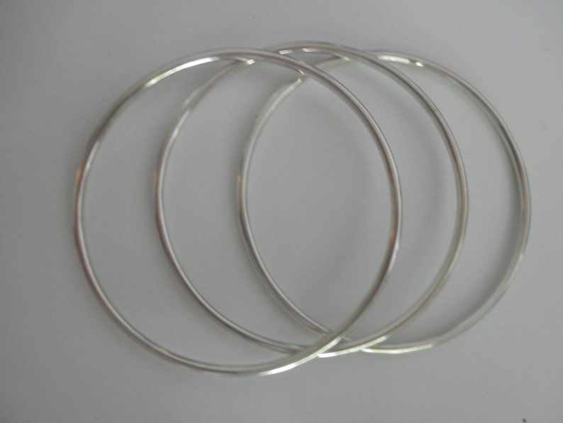 Set of 3 handmade sterling silver bangle bracelets | Etsy