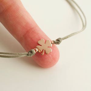 Lucky Clover Cord Bracelet - Gold Clover - Silver Clover - Rose Gold ...