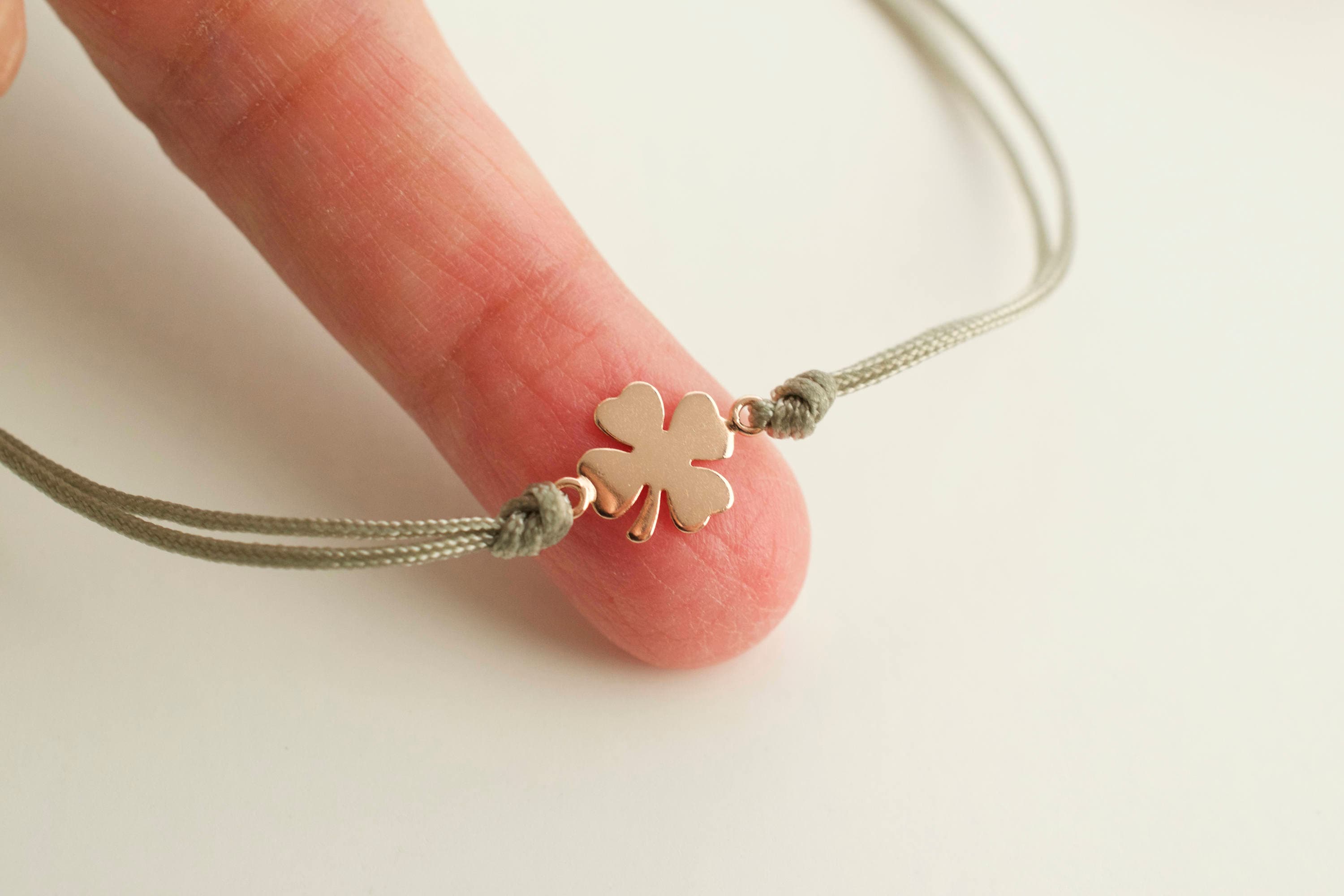 Lucky Clover Cord Bracelet Gold Clover Silver Clover - Etsy