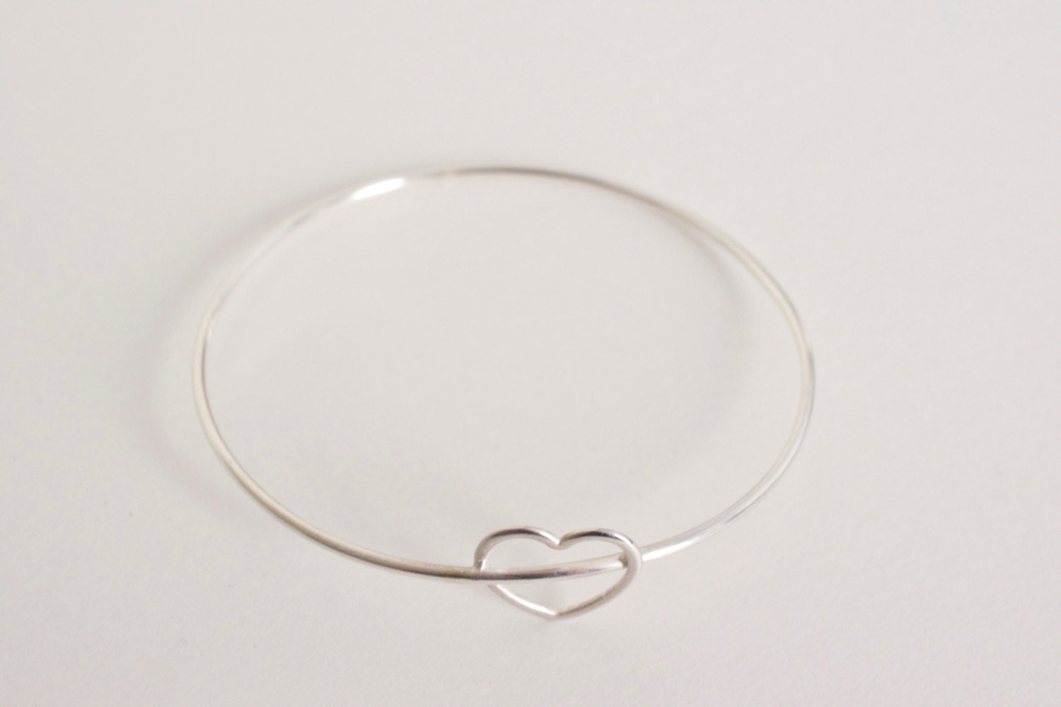 Heart Bangle Bracelet Sterling Heart Bangle Bracelet 925 - Etsy