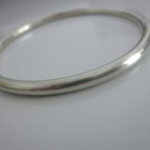 HEAVY Sterling Silver Bangle Bracelet - 925 Solid Sterling Silver - Round Bangle Bracelet ...