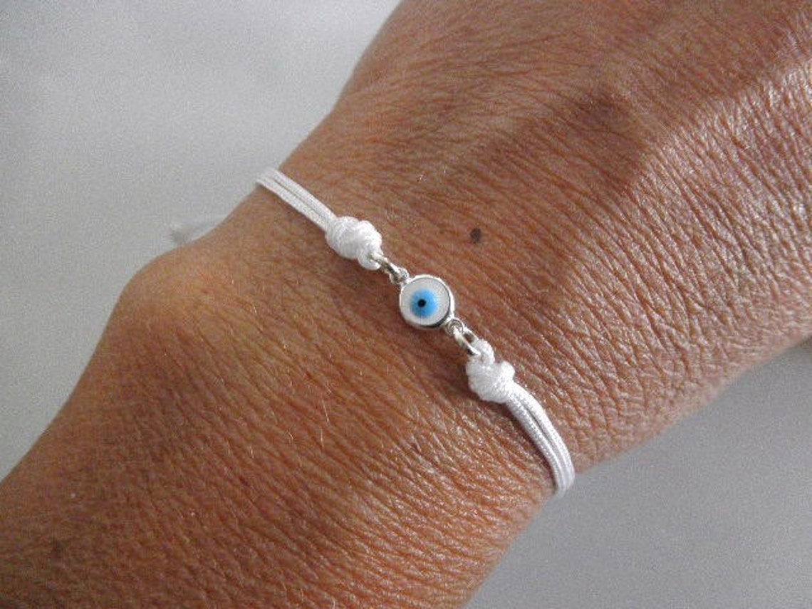 Evil Eye Bracelet on a String of Your Choice | Etsy