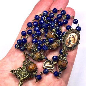 Catholic Rosary, Catholic Prayer Beads, Holy Rosary, Lapis Lazuli, Agua ...
