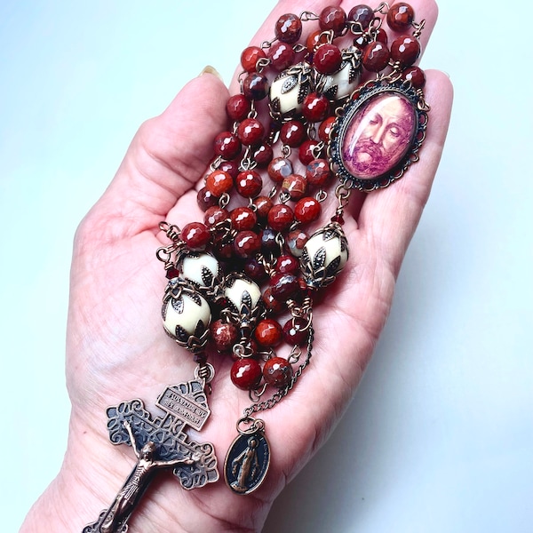 Holy Face Rosary Medal - Etsy