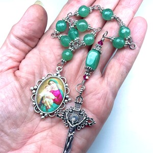 Catholic Tenner Rosary,8mm Aventurine Aves & 10x14mm Pater Bead,prayer ...