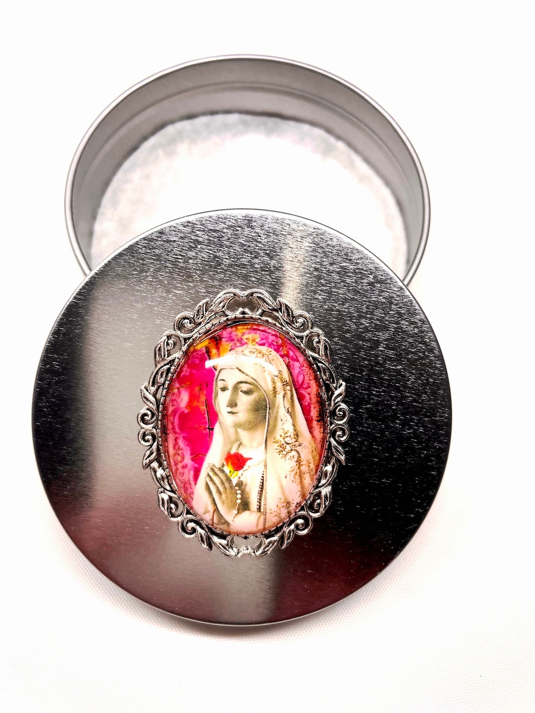 Our Mother Rosary Tin, Keepsake Tins, Rosary Keeper, Trinket Box, Pill ...