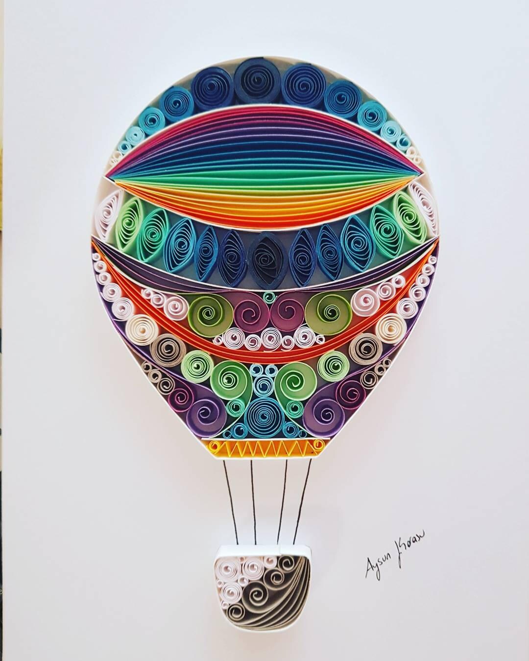 Quilled Paper Art: Flying Balloon-unique Gift for Anniversary ...
