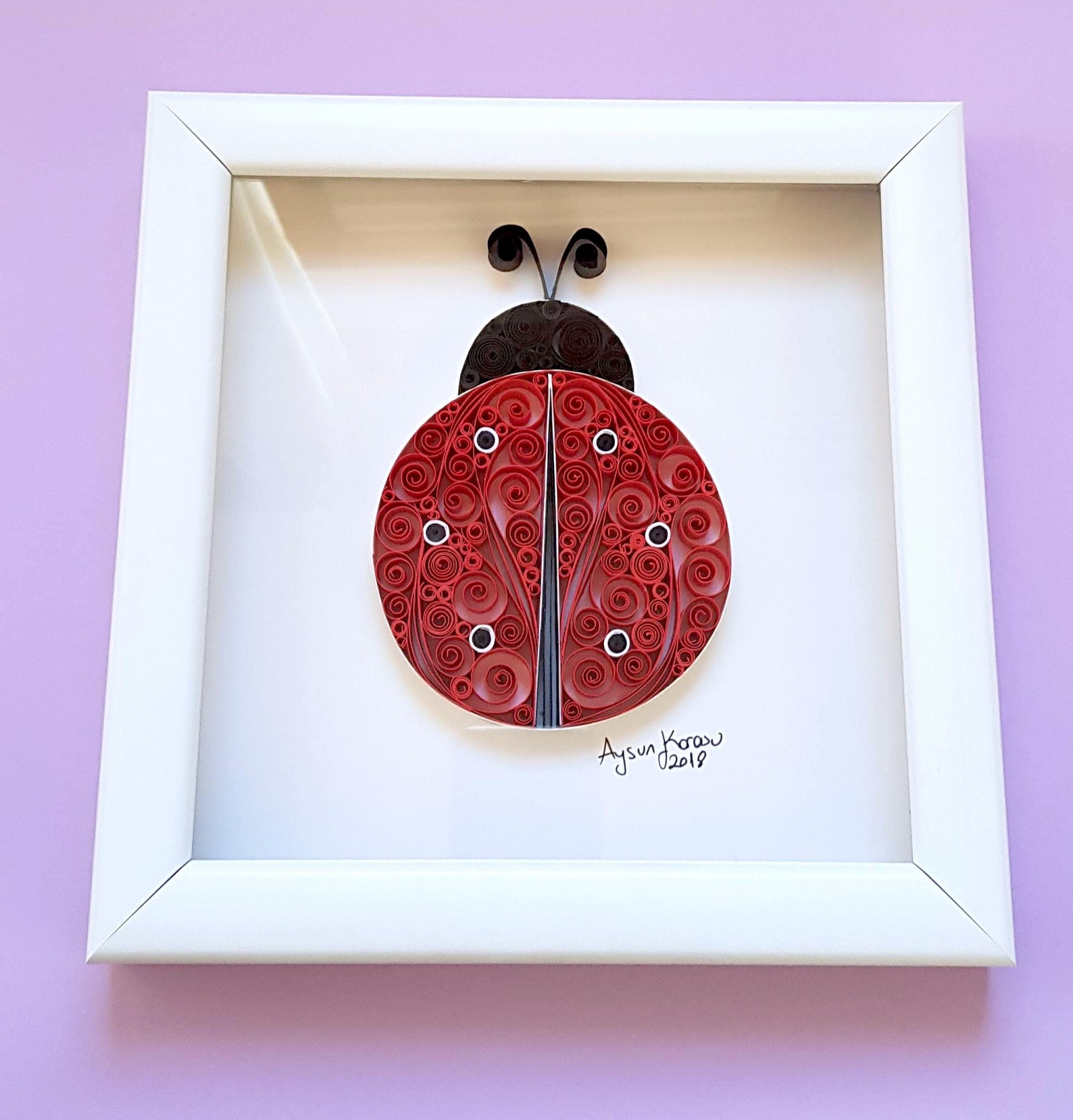 Quilled Paper Art: Ladybug-unique Gift for Anniversary, Engagement ...