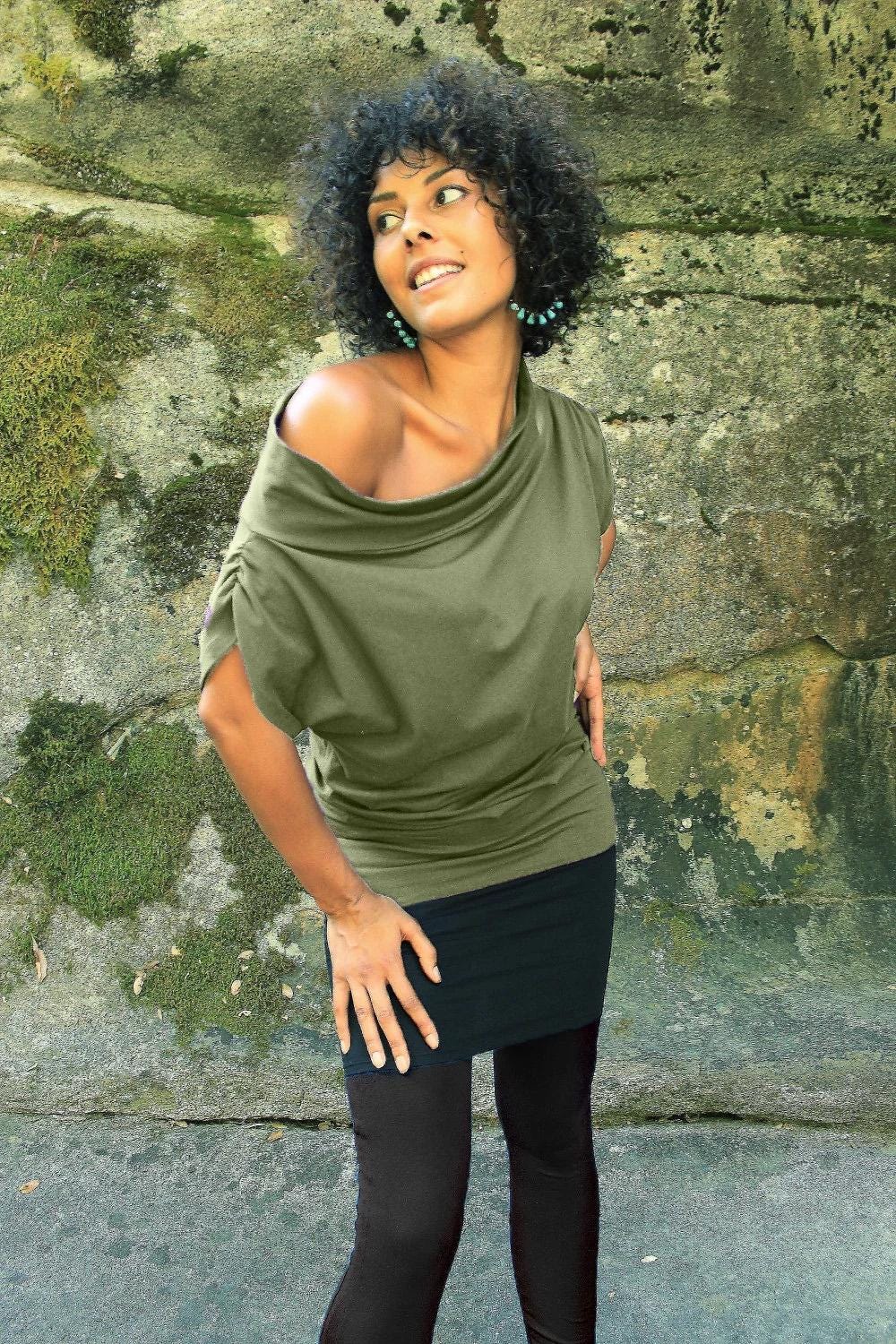 Relaxed Shortsleeve Shirt-slouchy Shirt-loose Fit Top-women's Fashion ...