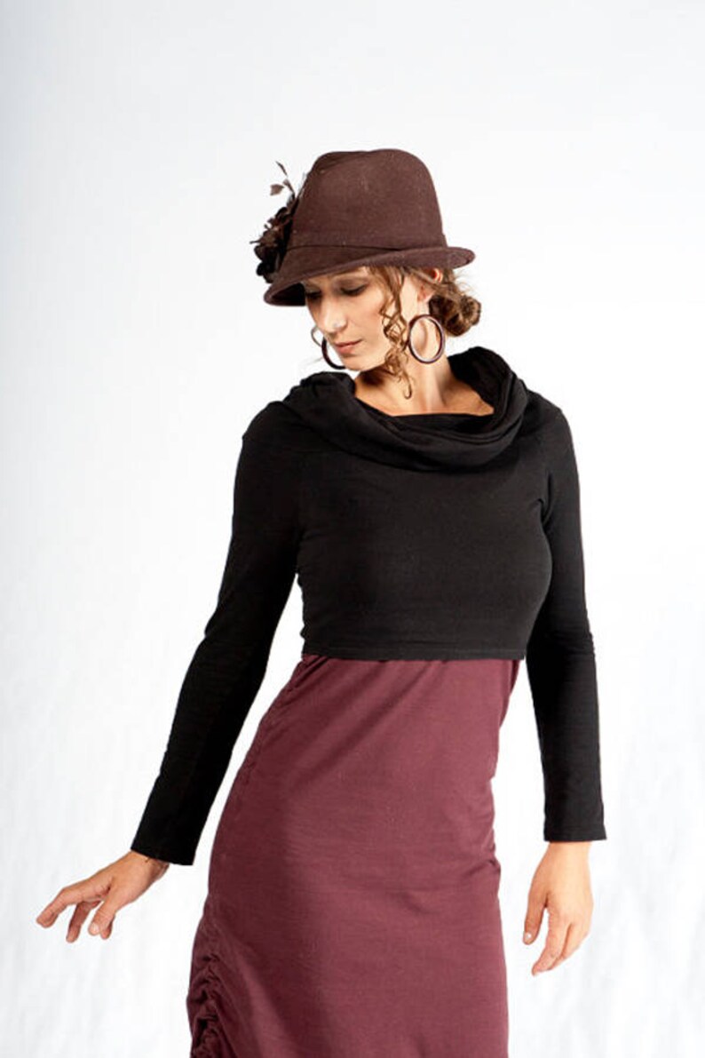 Giraffe Top-hooded Crop Top-cowl Neck Top-summer Crop Top-gray - Etsy