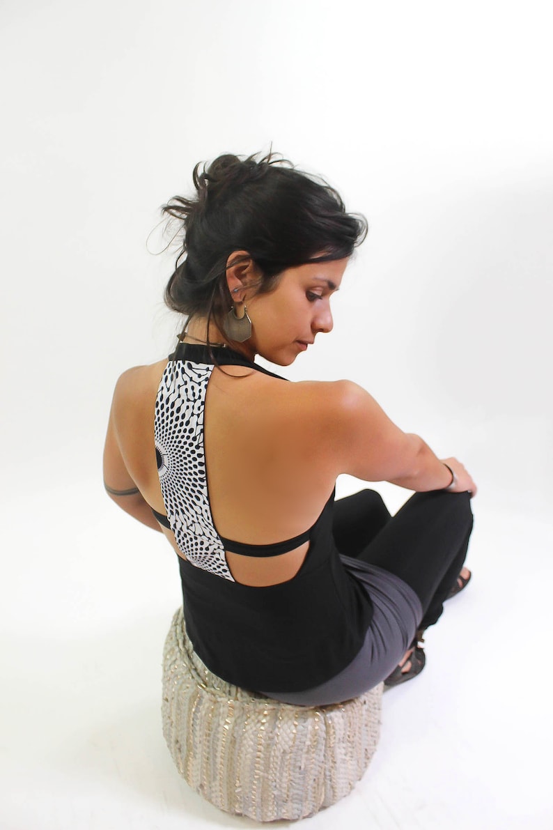 Backless Teal Halter Top With African Print Fabric Eneche Tank - Etsy