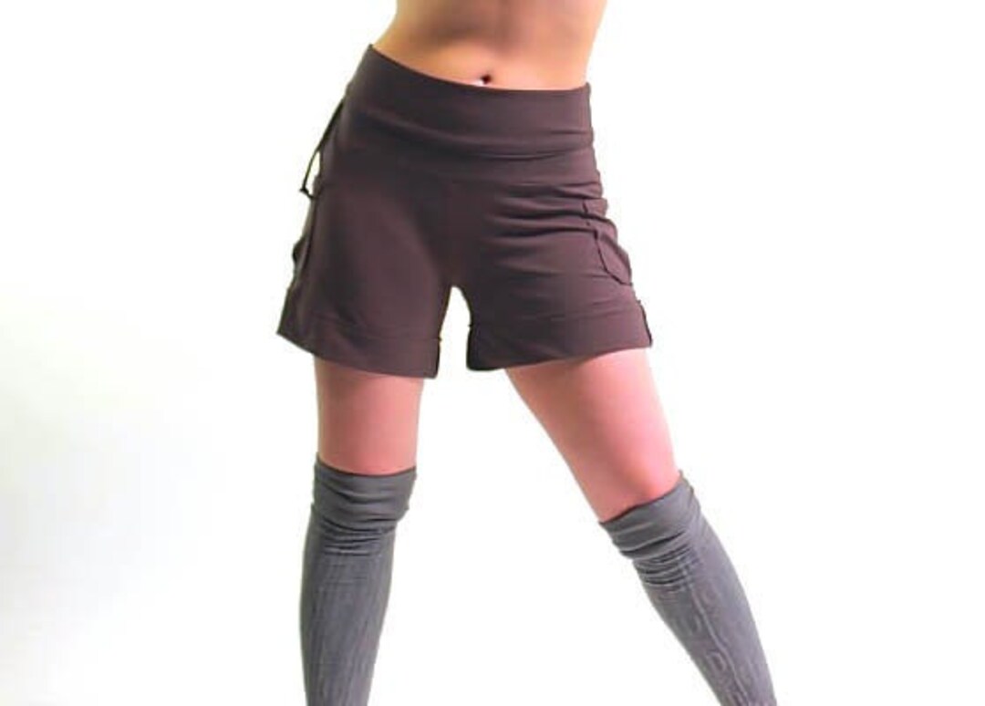 Women's Shorts High Waisted Fold Over Shorts Yoga Cargo Shorts Hippie ...