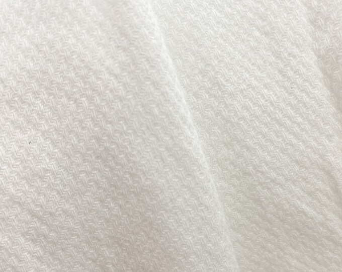 74" Wide Birdseye Cotton Fabric, Diaper Cloth by the Yard, White Pique ...