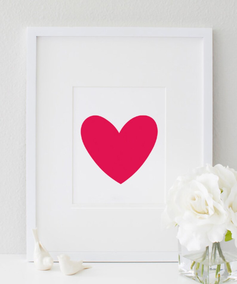PRINTABLE Red HEART Fashionable Poster Wall Decor Home Art - Etsy