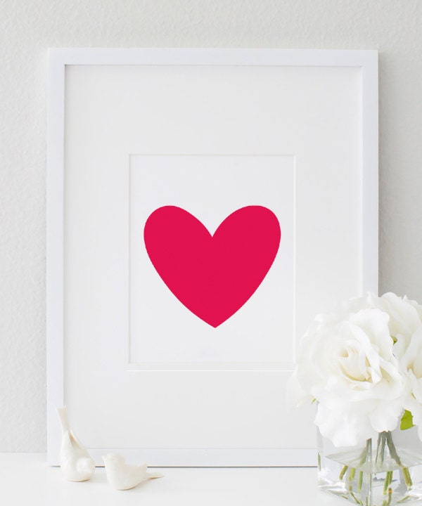 PRINTABLE Red HEART Fashionable Poster Wall Decor Home Art - Etsy