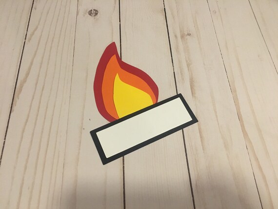 Fire Flame Cut Outs Door Name Tags 10 sets | Etsy